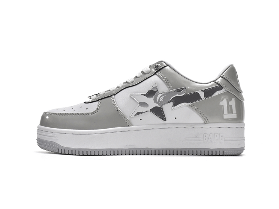 A Bathing Ape Bape Sta Low White Grey Mirror Surface – n19